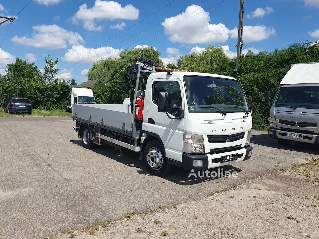 Mitsubishi Fuso Canter 7C15 - Flatbed truck + crane kamion s ravnom platformom