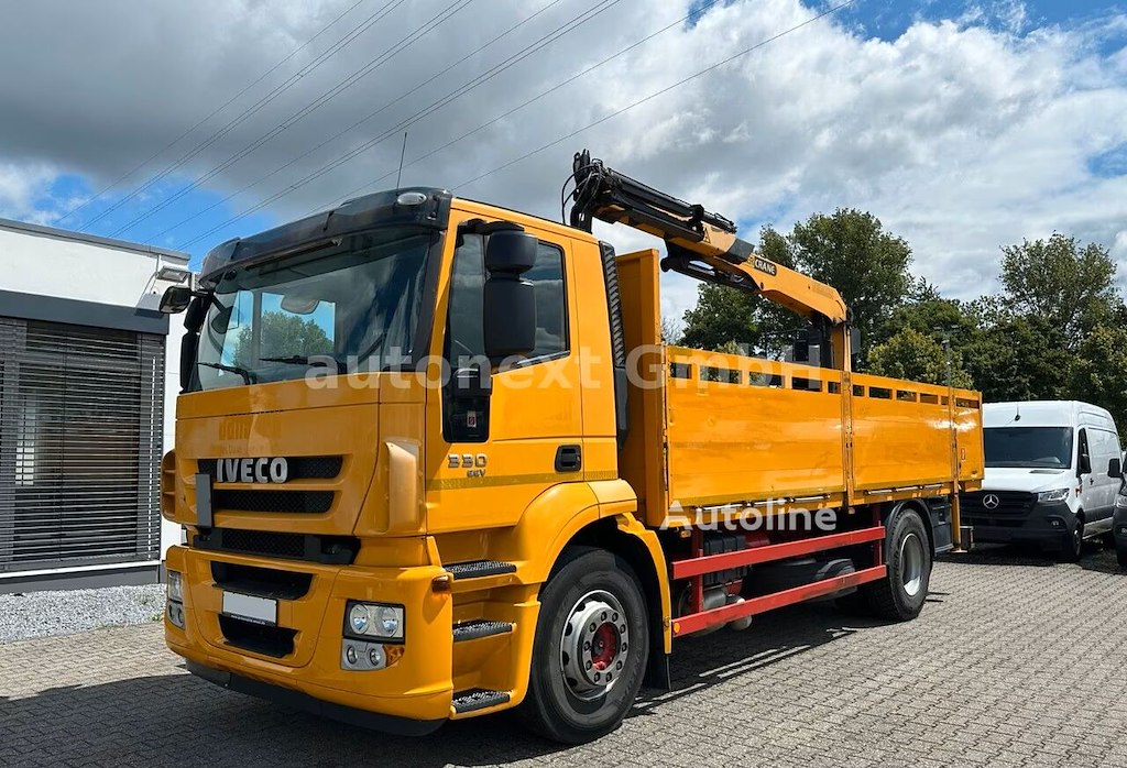 IVECO Stralis 330 - Flatbed truck + crane kamion s ravnom platformom
