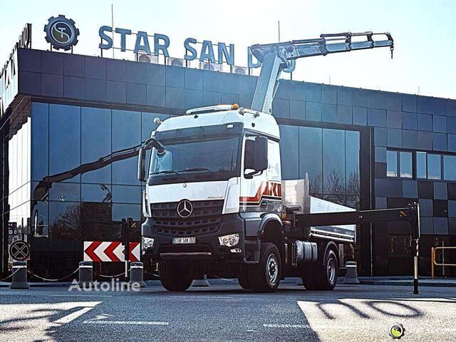 Mercedes-Benz AROCS 1851 PALFINGER PK 20002 Crane Kran kamion s ravnom platformom