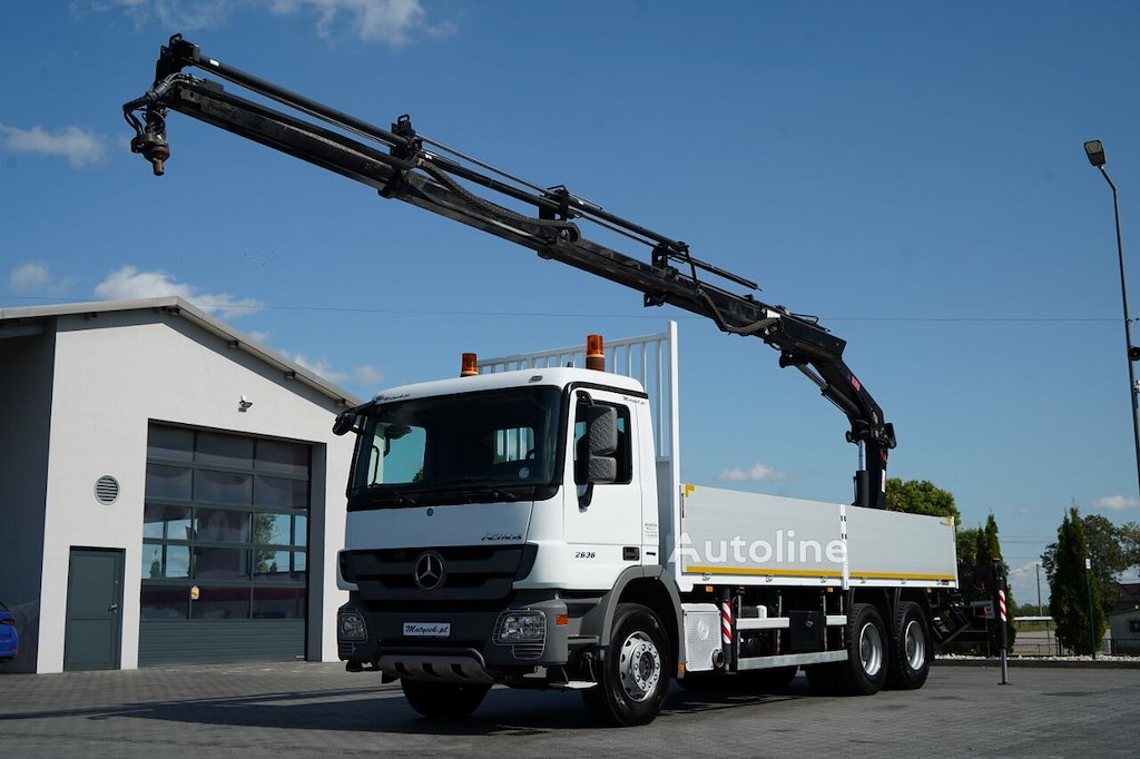 Mercedes-Benz ACTROS 2636 / 6x4 / SKRZYNIOWY 7 M + HDS HIAB 211-  WYSÓW 12,6 M kamion s ravnom platformom