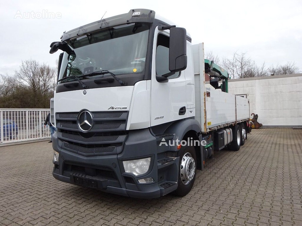 Mercedes-Benz Antos 2543 - Flatbed+crane 6x2 kamion s ravnom platformom