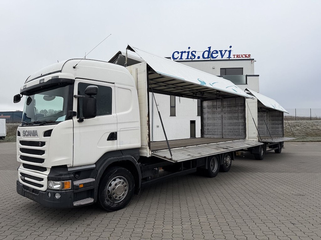 Scania R 450 6x2 kamion furgon + prikolica furgon