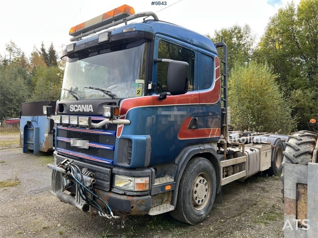 Scania R144 Hook Truck with plow equipment kamion rol kiper