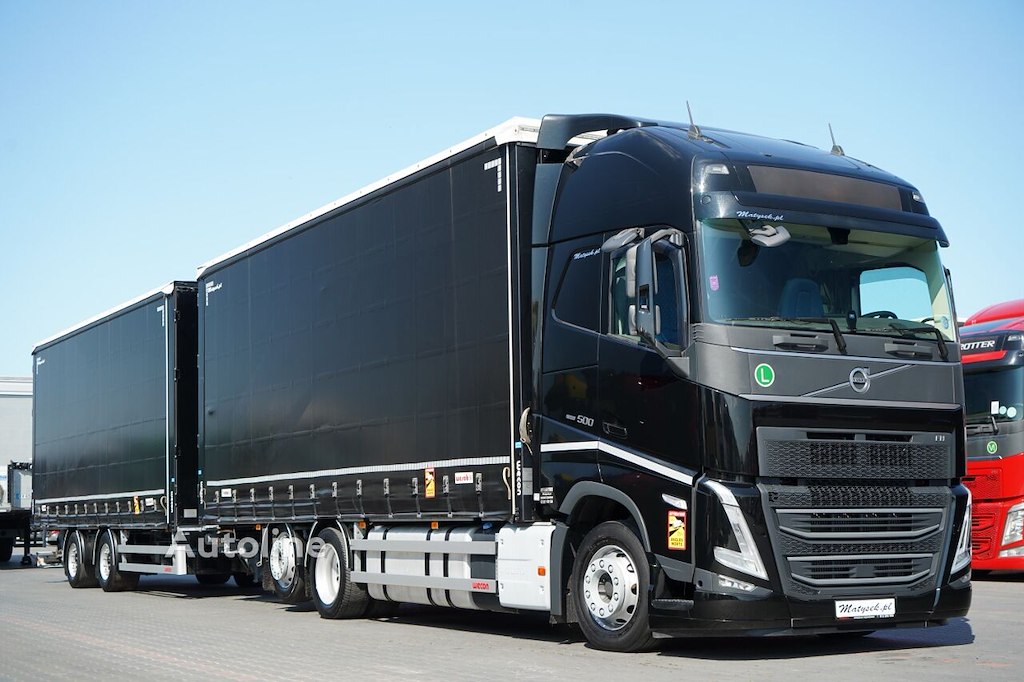 Volvo FH 500 / I-SAVE / XL / ZESTAW TANDEM PRZEJAZDOWY 120 M3 / 2023 / kamion sa klizna zavesa cerada + prikolica sa kliznom ceradom