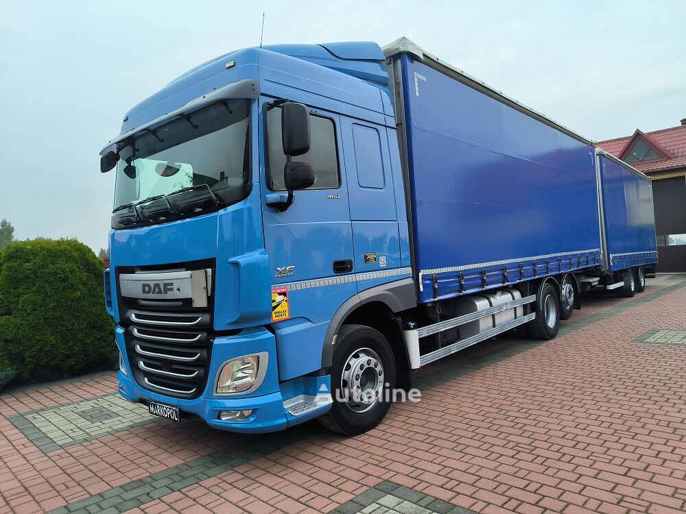 DAF XF460/ TANDEM/ ZESTAW PRZESTRZENNY 120M kamion sa klizna zavesa cerada + prikolica sa kliznom ceradom