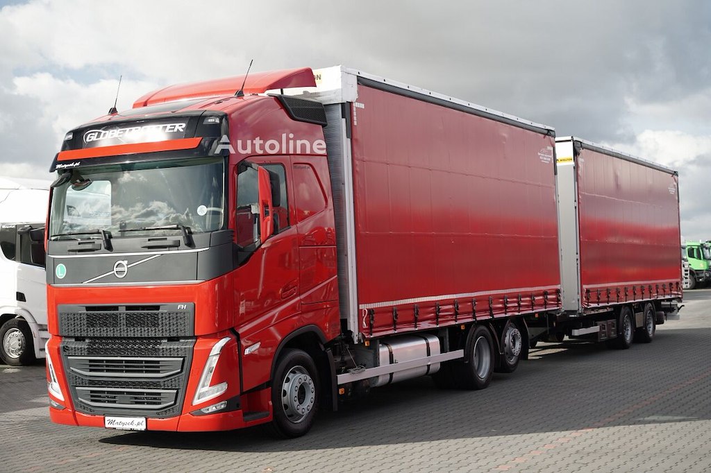 Volvo FH 460 / ZESTAW TANDEM / 120 M3 / PRZEJAZDOWY / I-SAVE / I-PARK kamion sa klizna zavesa cerada + prikolica sa kliznom ceradom