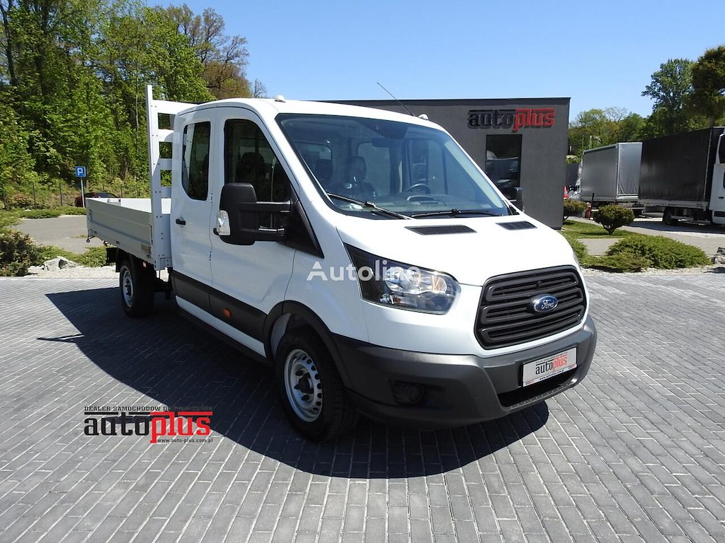 Ford TRANSIT SKRZYNIA PODWÓJNA KABINA DOKA 7 MIEJSC KLIMATYZACJA 130 kamion s ravnom platformom < 3.5t