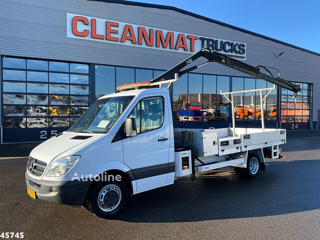 Mercedes-Benz Sprinter 513 2.2 CDI Hiab 2 Tonmeter laadkraan Just 196.629 km! kamion s ravnom platformom < 3.5t
