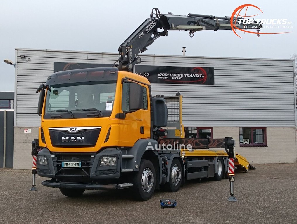 MAN TGS 35.420 8x2 - Fassi 29TM Kraan, Machine transporter, Oprijwag autotransporter