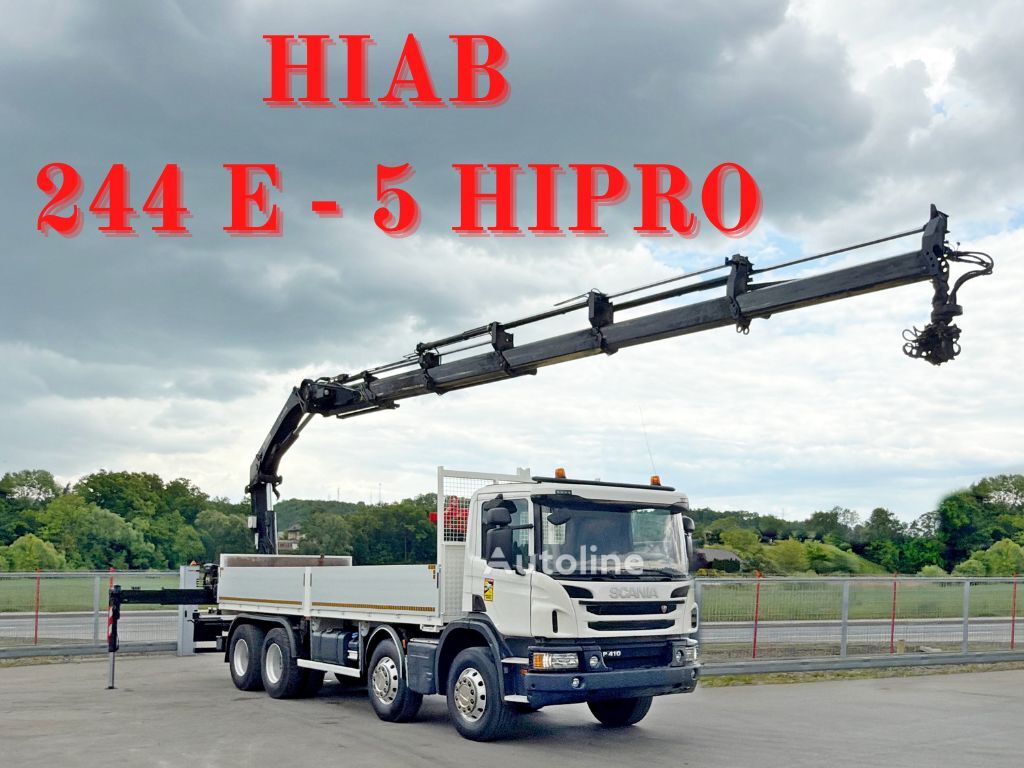 Scania P 410*PLATFORM 7,00m*HIAB 244 E-5 HIPRO+FUNK/8x4 kamion platforma