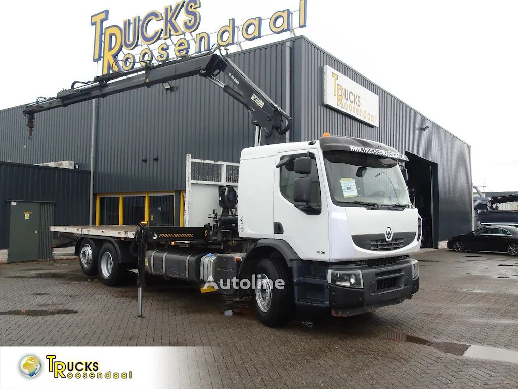 Renault Premium 380 DXI + HIAB 166 + 6x2 + EURO 5 kamion platforma
