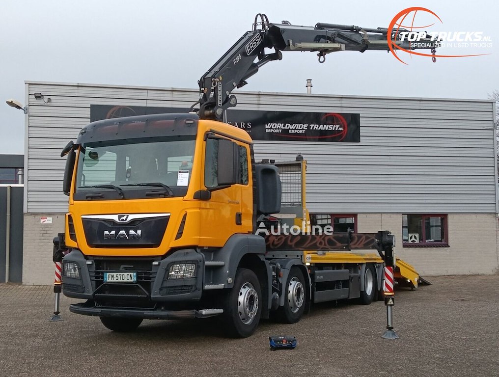 MAN TGS 35.420 8x2 - Fassi 29TM Kraan, Machine transporter, Oprijwag kamion platforma