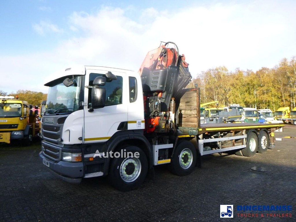 Scania P 400 8X2 RHD + Fassi F600 kamion platforma