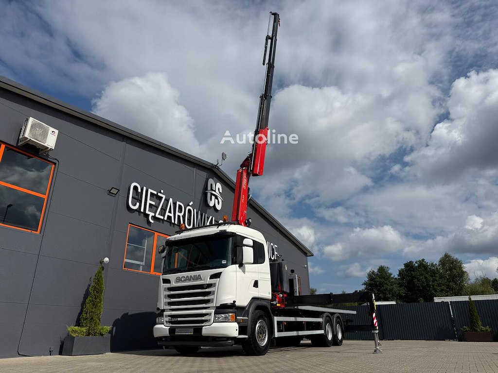 Scania SCANIA G 320 // 6x2 6x4 // platforma z żurawiem FASSI F425RA.2.2 kamion platforma