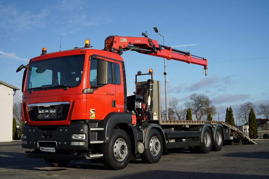 MAN TGS 35.360 / 8x2-4 / LAWETA + HDS HIAB 166 E-2 / 4 OSIOWY / NAJ šlep auto