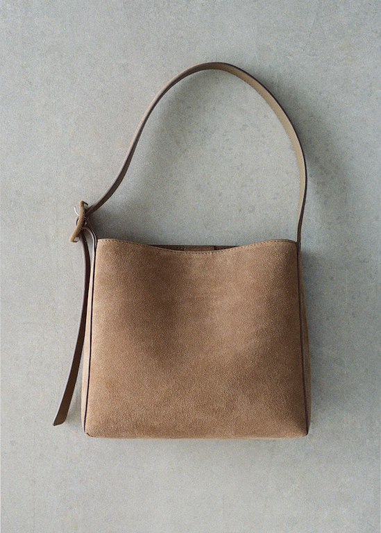 SUEDE LEATHER SHOPPER BAG