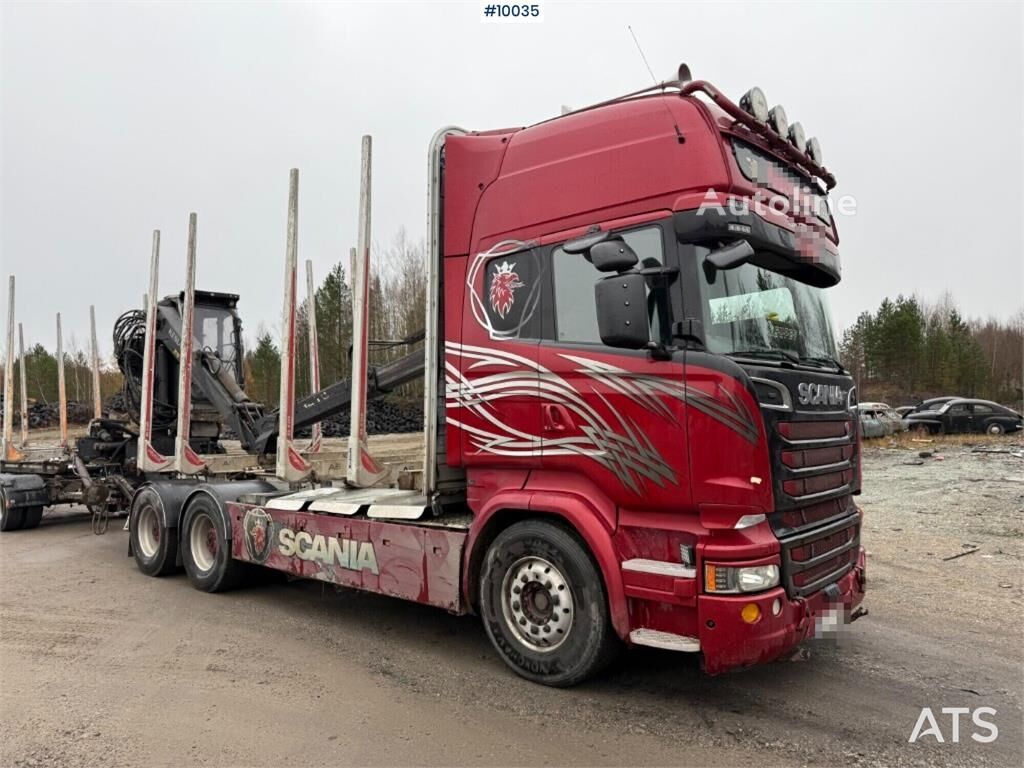 Scania R730 timber truck with crane and trailer (VIDEO) kamion za prevoz drva