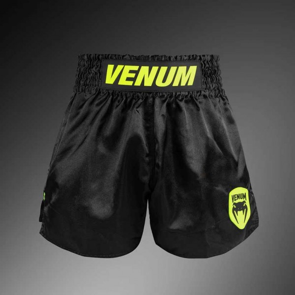 Venum Classic Evo Muay Thai Šorc Crni/Neon Žuti M
