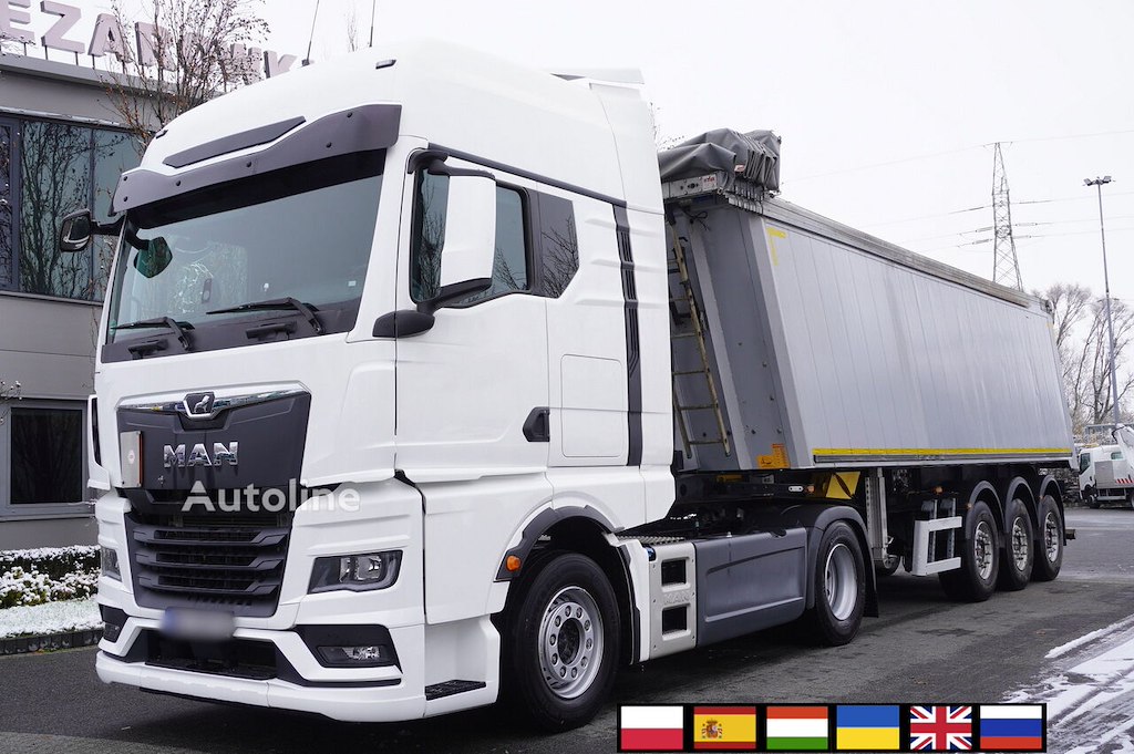 MAN TGX 18.510 4×2 tractor unit / Sleeper cab / 2023 / Wielton NW-3 tegljač + poluprikolica kipera