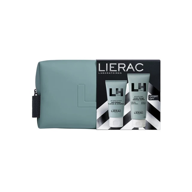 Lierac Set Homme Gel za hidrataciju lica, 50 ml + Gel za tuširanje, 200 ml + Poklon Neseser