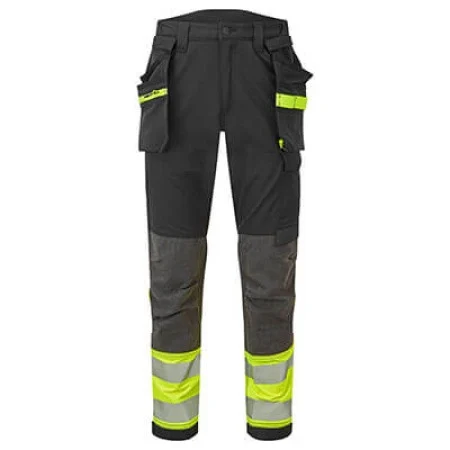 Portwest Radne pantalone ev442 - ev4 visokovidljive sa holster džepovima na skidanje, žuto-crne, vel.60 (44 inča) ( 64401 )
