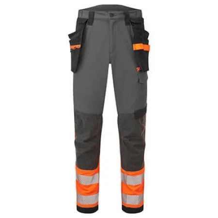 Portwest Radne pantalone ev442 - ev4 visokovidljive sa holster džepovima na skidanje, narandžasto-sive, vel.56 (40 inča) ( 64406 )