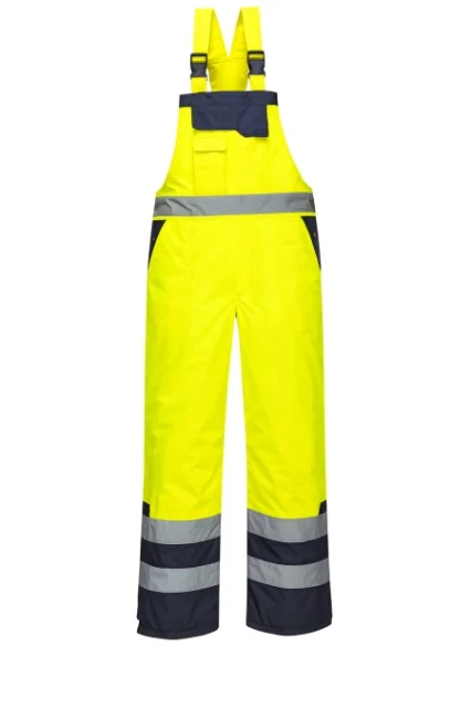 Portwest Radne pantalone sa tregerima contrast s489 postavljene žute, vel.l ( 61564 )