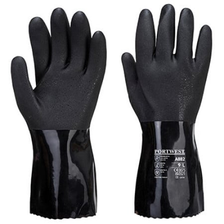 Portwest Rukavice a882 - esd pvc hemijske rukavice, crne vel.m ( 58584 )