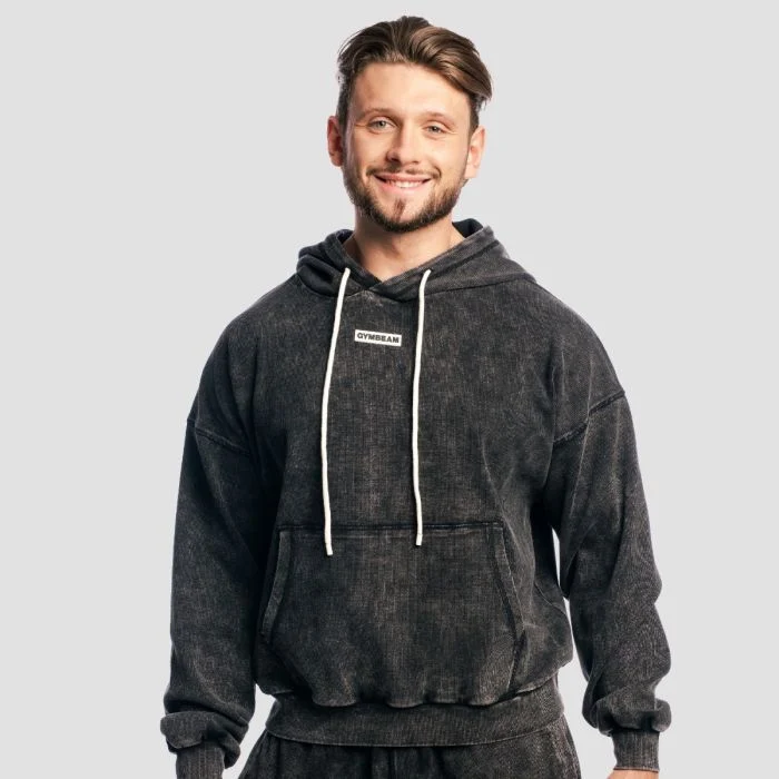 Muški duks Aura Washed Black - GymBeam