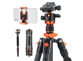 K&F Concept Carbon Fiber Professional Tripod with 360 Degree Ball Head KF09-093V2