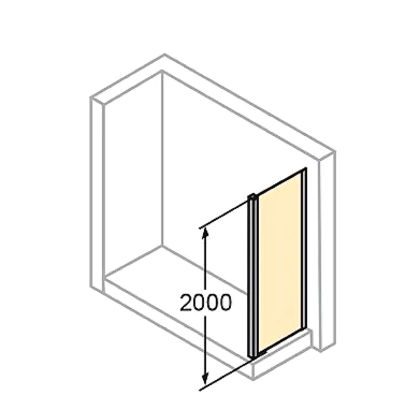 X1 Bočni tuš panel 900x 2000h crni mat anti plaque Huppe
