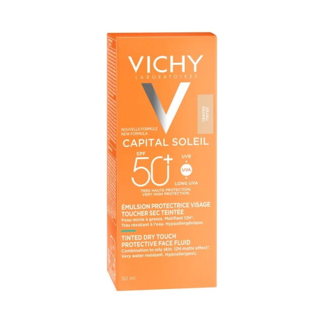 Vichy Captal Soleil Dry Touch BB Tonirani Fluid za lice SPF 50 50 ml