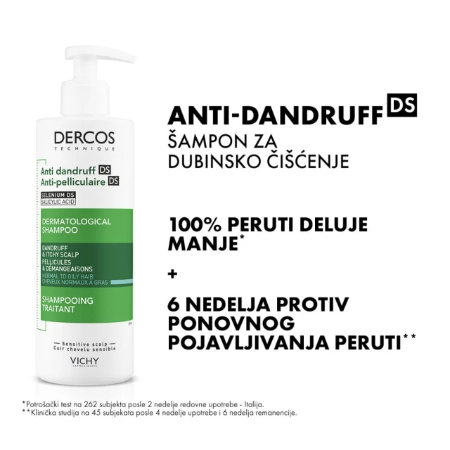 VICHY DERCOS AD ŠAMPON PROTIV PERUTI ZA NORMALNU/MASNU KOSU ECO REFILL 500ML