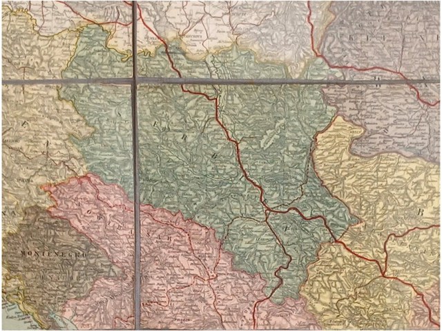 velika topografska karta srbije c.1910