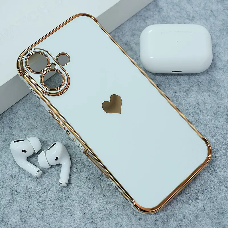 Maska za iPhone 17 Heart Frame bela