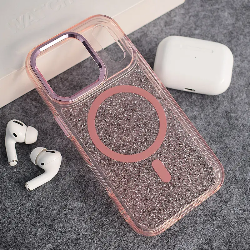 Maska za iPhone 17 Pro Max Mag Case Glitter roze
