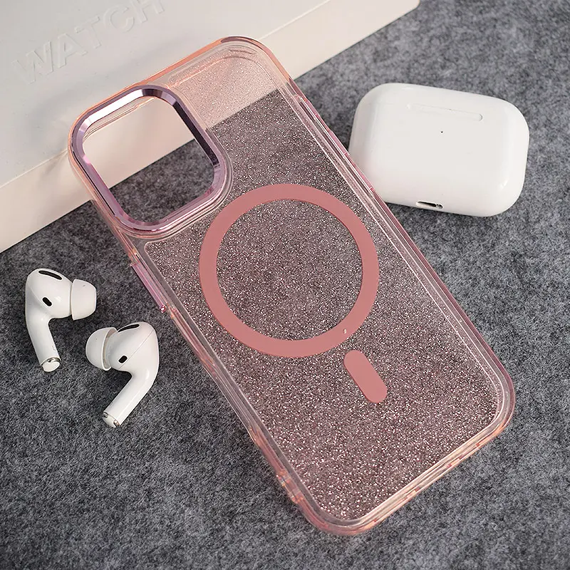 Maska za iPhone 17 Mag Case Glitter roze