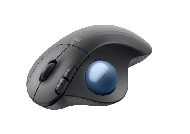 Logitech Ergo M575s Wireless Trackball Mouse, Graphite Blue Ball