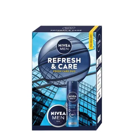Nivea Muški kozmetički set Refresh&care, Dezodorans 150ml + men univerzalna krema 75ml