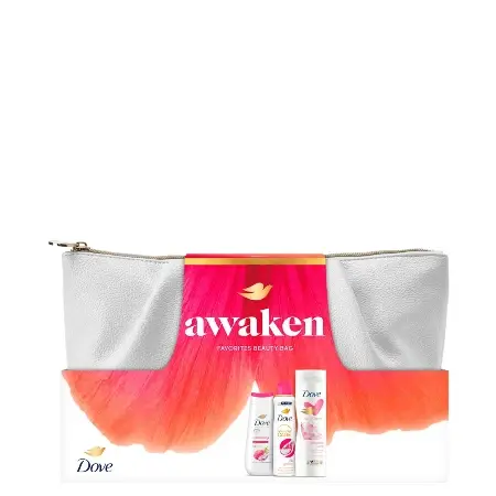 Dove Ženski kozmetički set Awaken, Dezodorns 150ml + gel 225ml + losion za telo 250ml