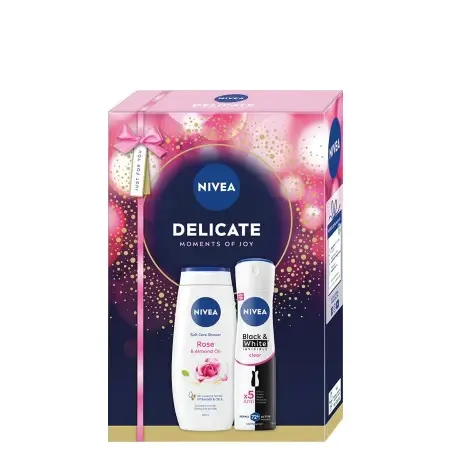 Nivea Ženski kozmetički set Delicate moments of joy, Dzodorans 150ml + gel za tuširanje 250ml