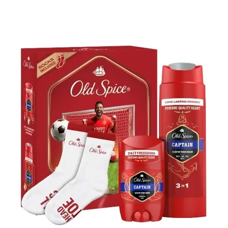 Old spice Muški kozmetički set Captain, Gel za tuširanje 250 ml, Stik 50 ml i čarape