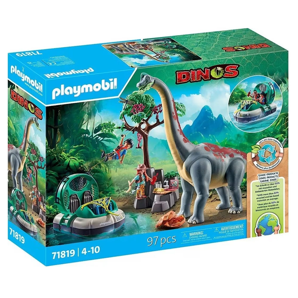 Playmobil Dinos Set sa brahiosaurusom i hoverkraftom
