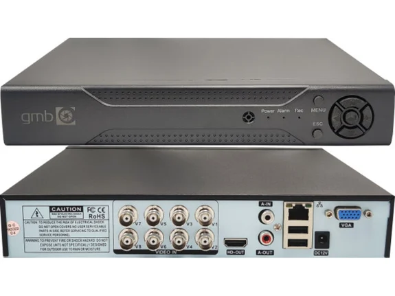 Gembird GMB Kamera 8 kanala 5mpix Pentabird 5 IN 1, AHD/TVI/CVI/CVBS/IPC Onvif P2P XVRVIEW App XVR-1108RS-N