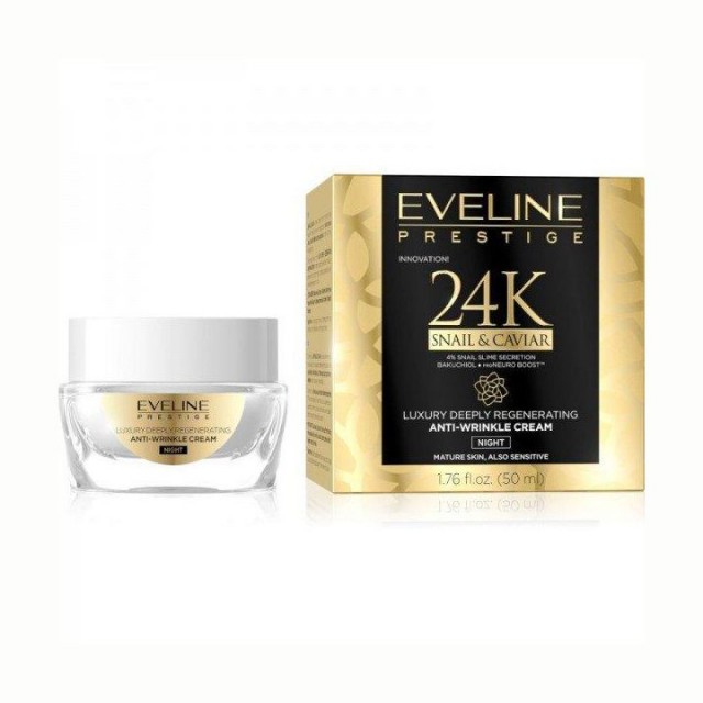 EVELINE 24K SNAIL & CAVIAR noćna krema protiv bora, 50ml