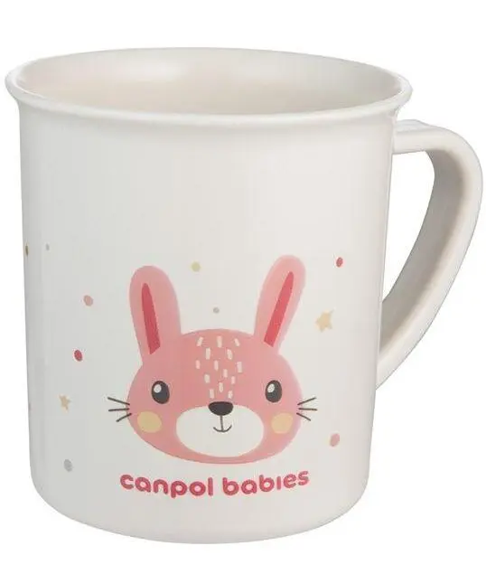 Canpol Babies Šolja za bebe Cute animals 4/413, 170ml, Belo-roze