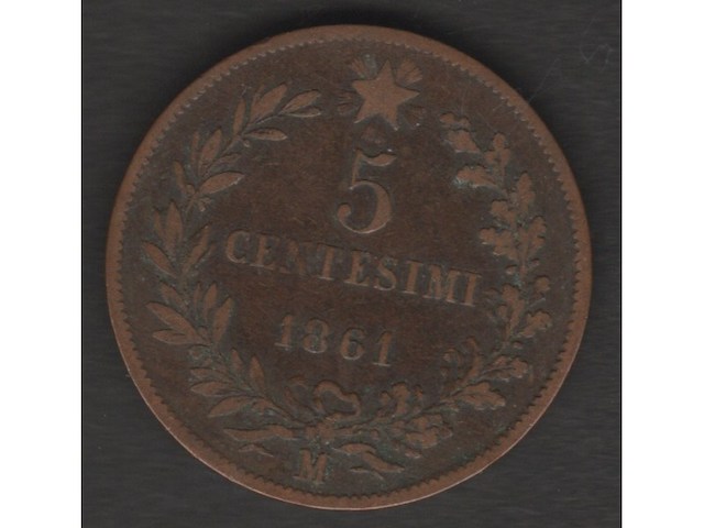 5 Centesimi - 1861 M  - Italy, Italija
