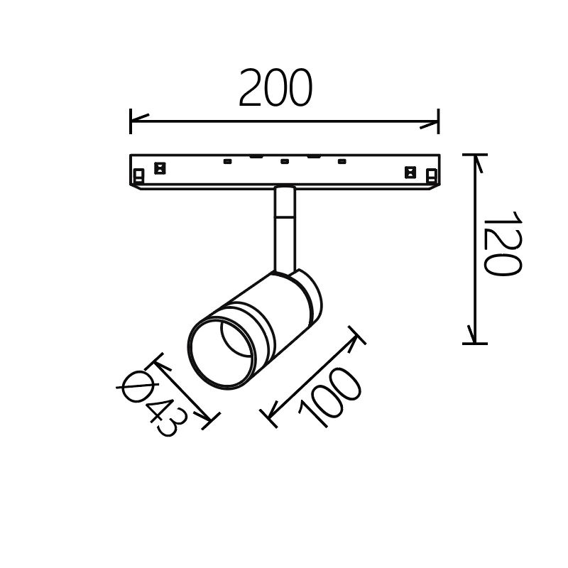 Mantra Magneto Nadgradna lampa crna/zlatna led 7W 2700K Triac