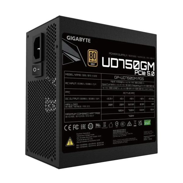 Gigabyte Napajanje 750W Gigabyte GP-UD750GM PG5 Gold modularno
