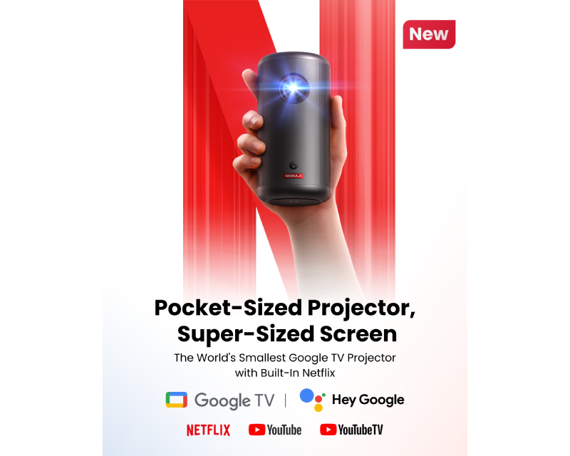 Nebula Full HD Portable Android TV Projector – Capsule 3